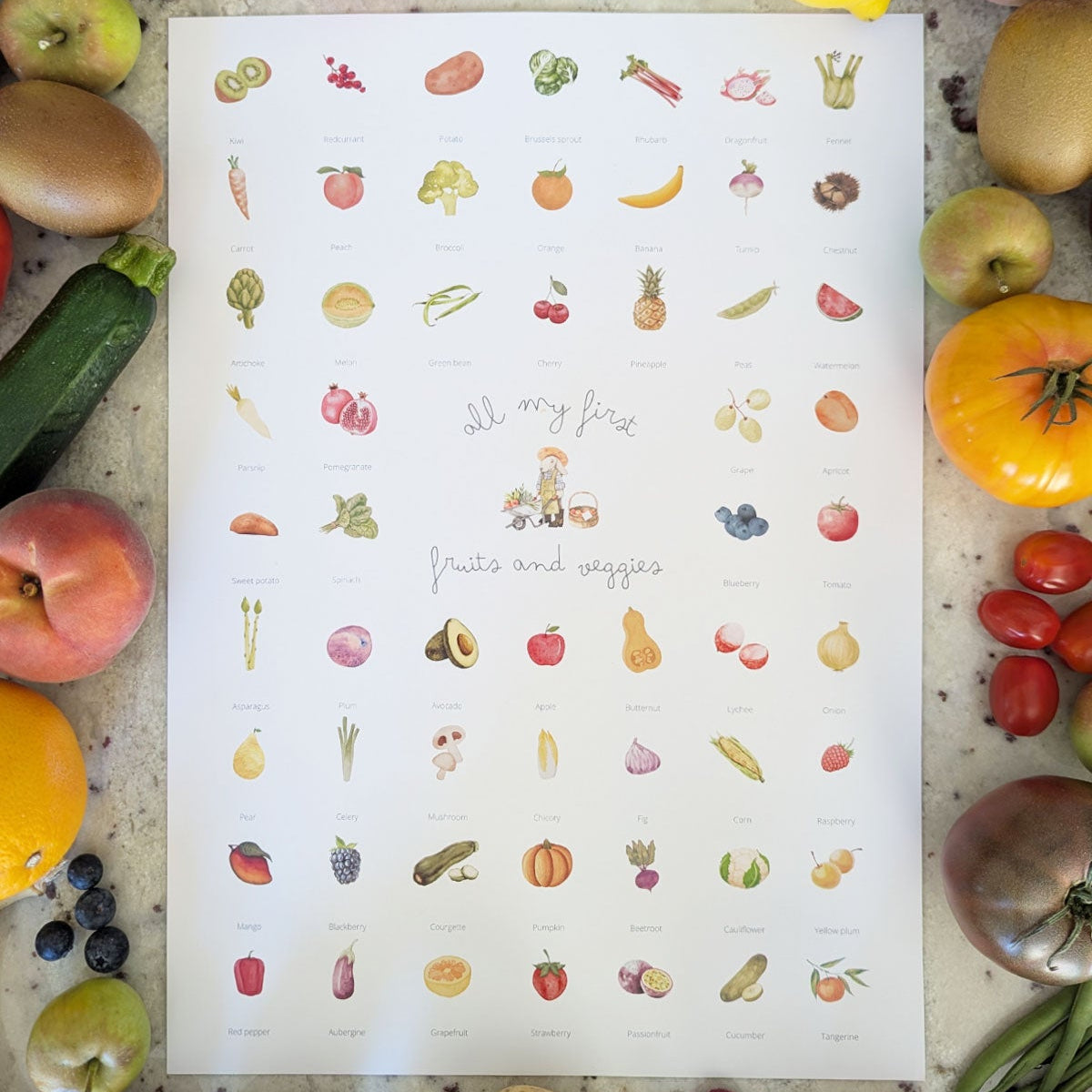 Weaning Gifts | 'all my first fruits & veggies' print – mybabydays.com